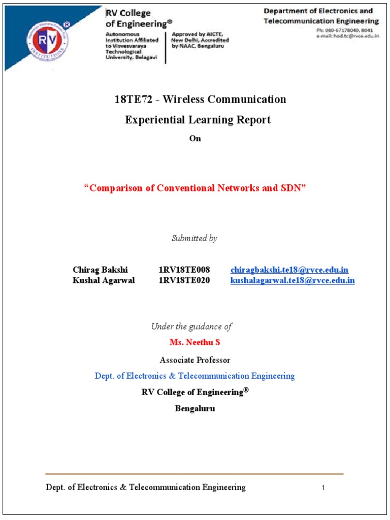 18TE72 - Wireless Communication Experiential Learning Report | PDF | Computer Network | Cloud ...