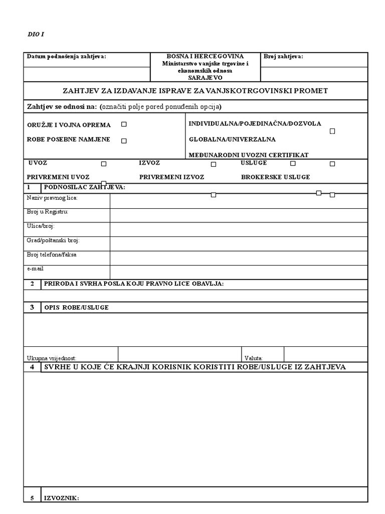 Prilog 2 - Obrazac Bos | PDF