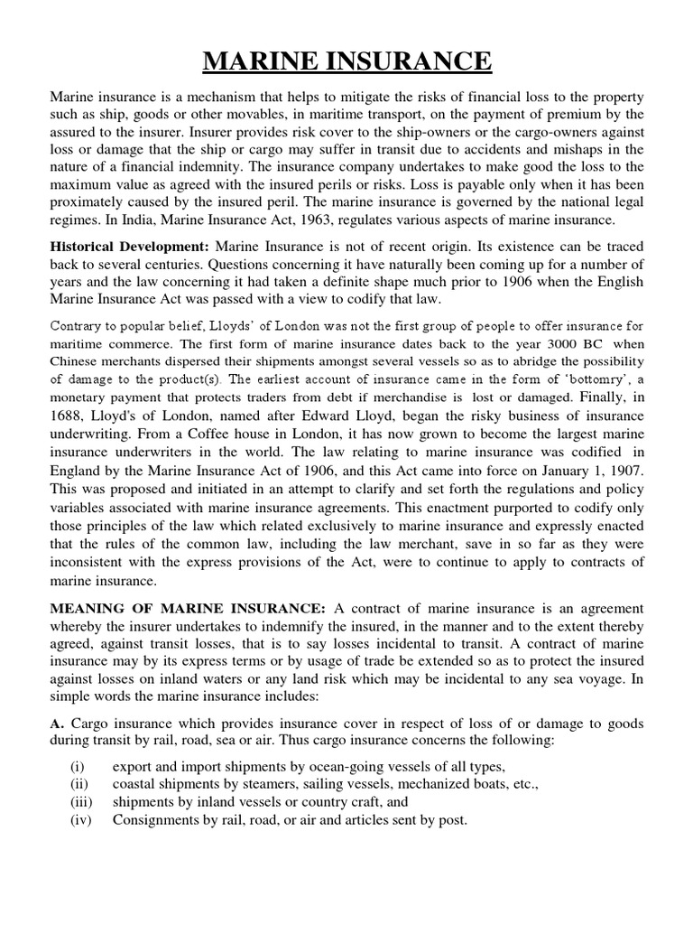 5 Marine Insurance | PDF | Insurance | Liability Insurance