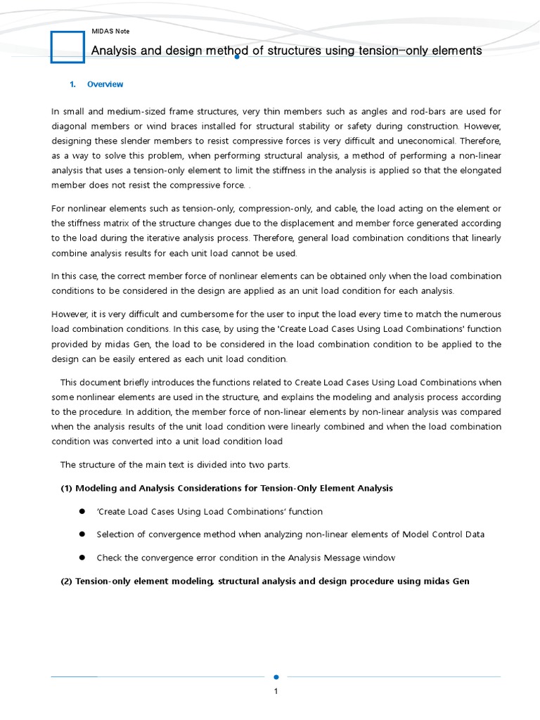 Analysis and Design Method of Structures Using Tension-Only Elements ...