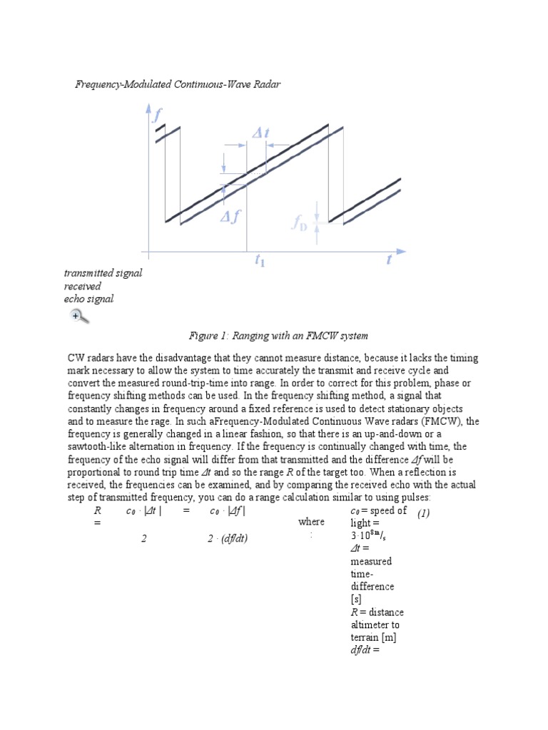Frequency-Modulated Continuous-Wave Radar | PDF | Radar | Microwave ...