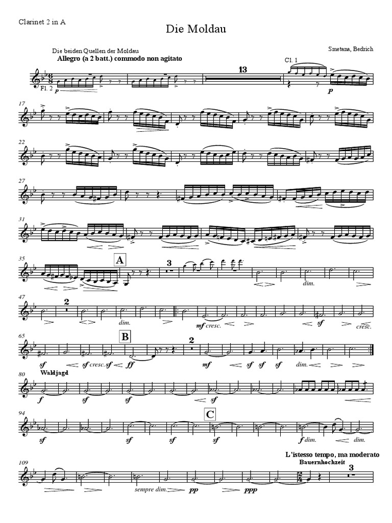 Moldau - 2nd Clarinet in A | PDF