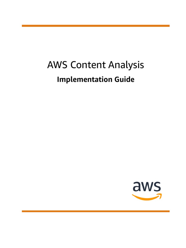 AWS Content Analysis: Implementation Guide | PDF | Amazon Web Services ...