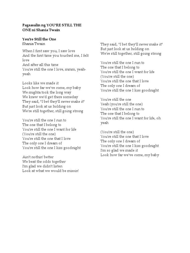 You're Still The One Lyrics | PDF