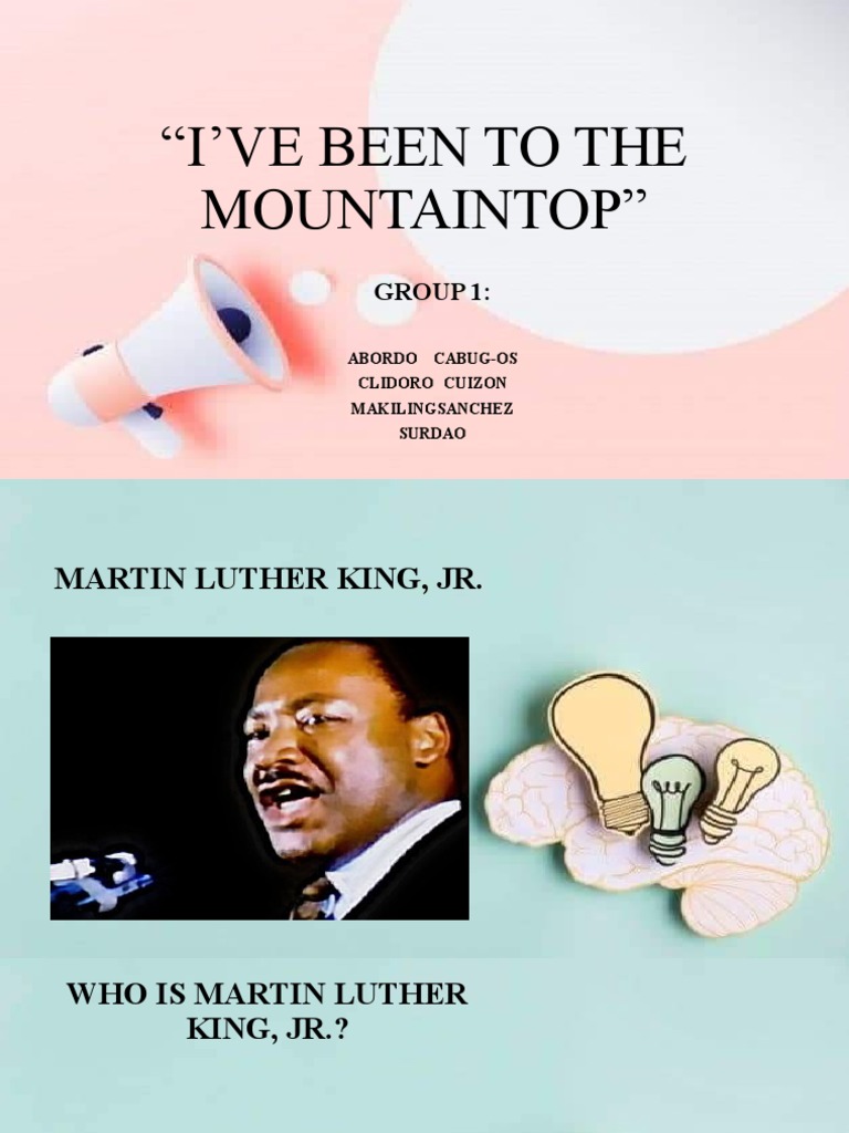 MLK's "I've Been to the Mountaintop" Speech Analysis | PDF | Martin ...
