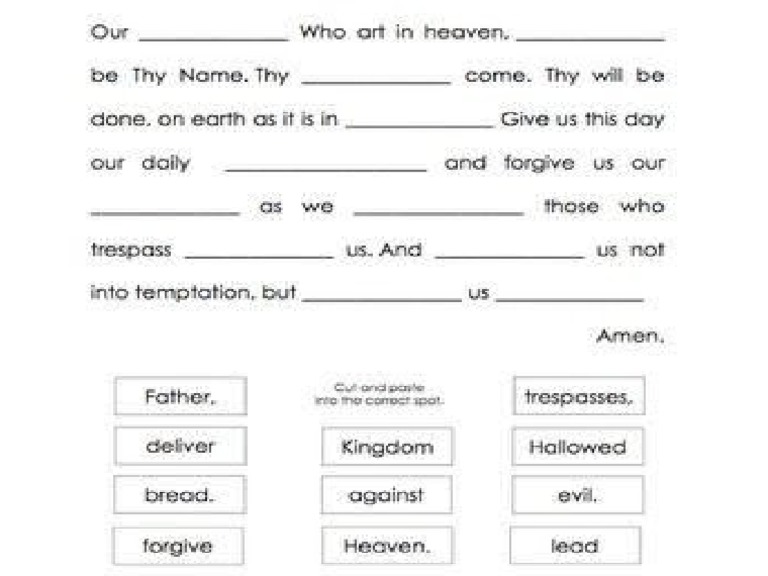 The Lord's Prayer Activity | PDF