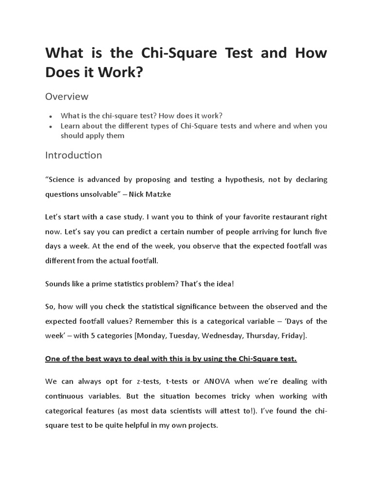 Chi Square Test | PDF | Statistical Hypothesis Testing | Chi Squared Test