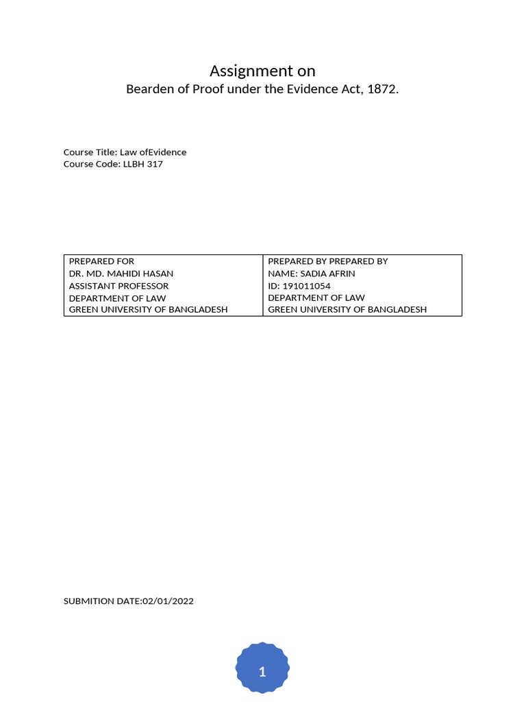 Evidence Act PDF | PDF