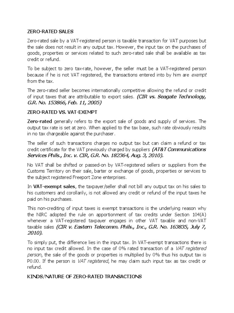 Zero Rated Sales Report | PDF | Value Added Tax | Taxes