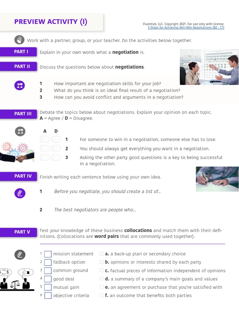 5 Steps For Achieving A Win - Win Negotiation Interactive | PDF ...