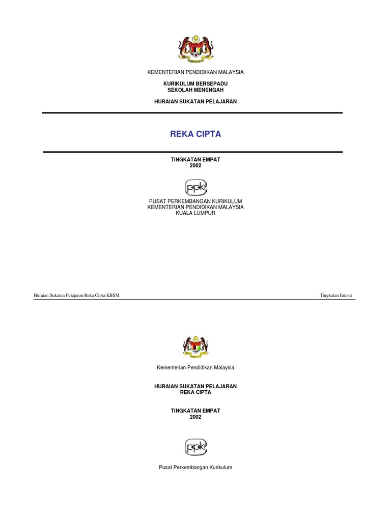 Sukatan Kokurikulum Rekacipta Form 4 | PDF