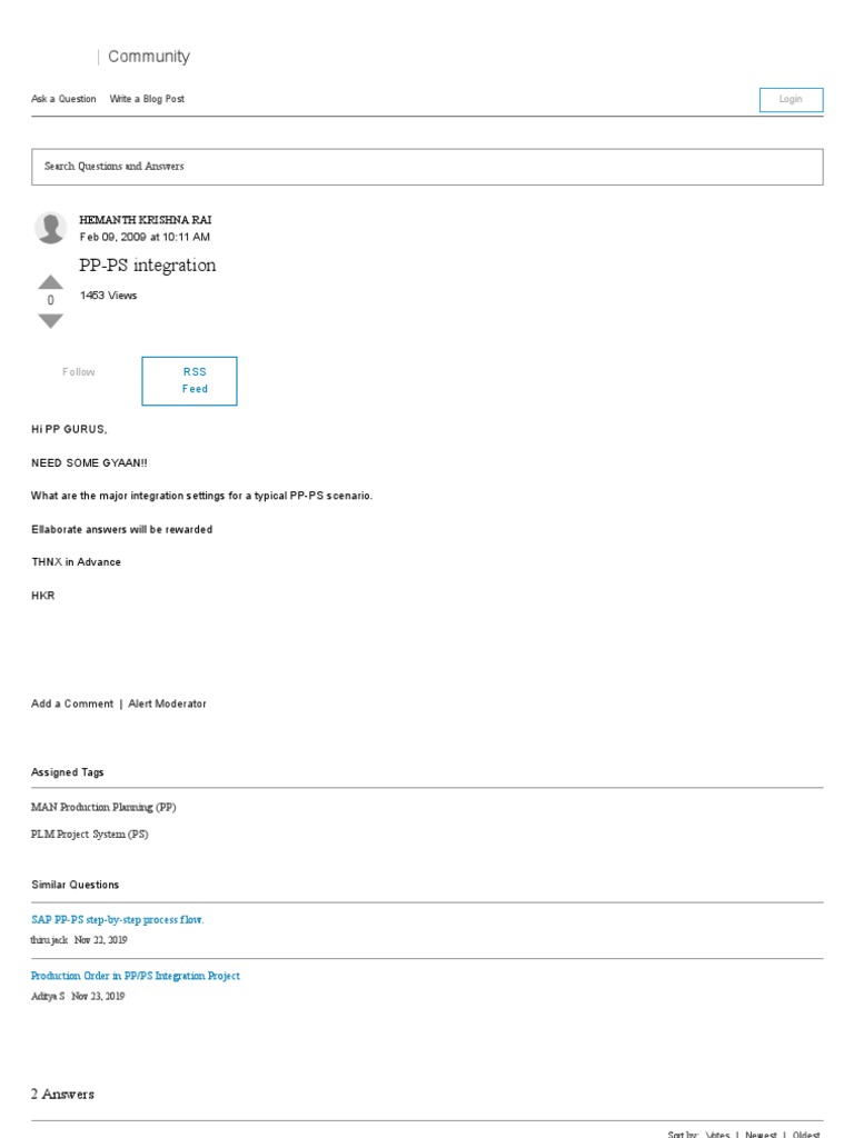 PP-PS Integration - SAP Community | PDF | Business | Cyberspace