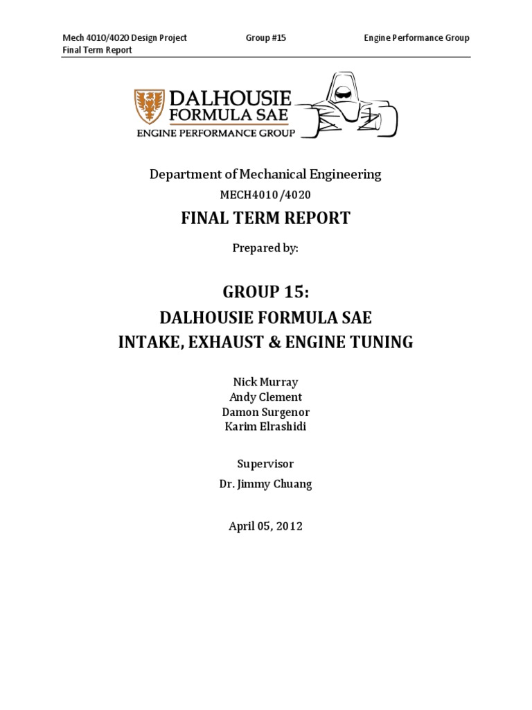Intake, Exhaust & Engine Tuning Design For Manufacturing | PDF ...