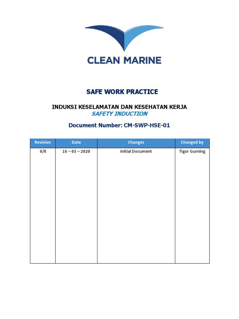 00 CM-HSE-SWP-01 Safety Induction | PDF | Health Sciences | Working ...