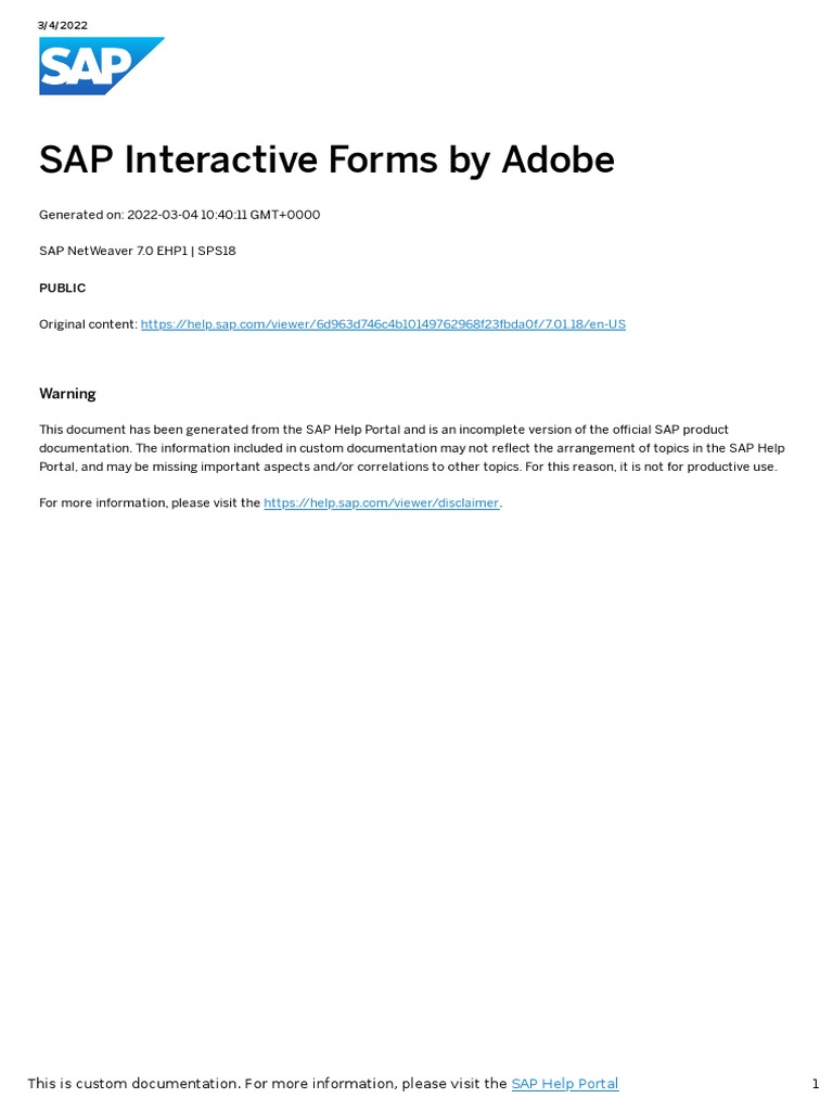 SAP Interactive Forms by Adobe | PDF | Career & Growth | Business