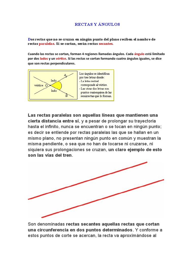 Rectas | PDF | Ángulo | Geometría