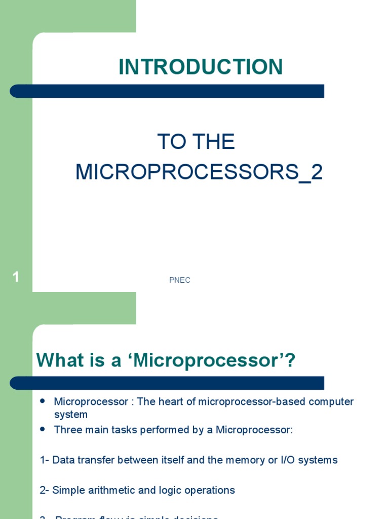 Introduction To Microprocessors - 2 | PDF