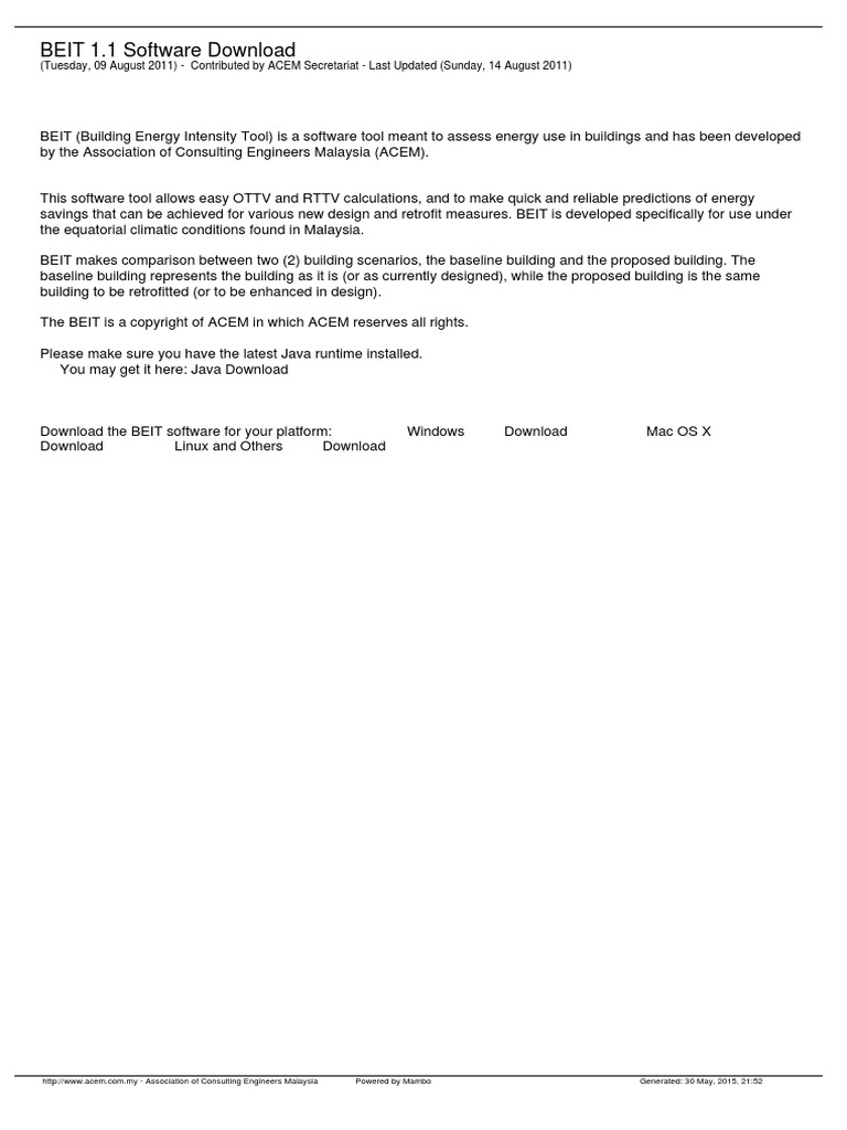 BEIT (Building Energy Intensity Tool) | PDF | Computers | Technology ...