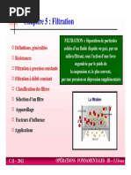 Filtartion Cours | PDF | Filtration | Génie des procédés