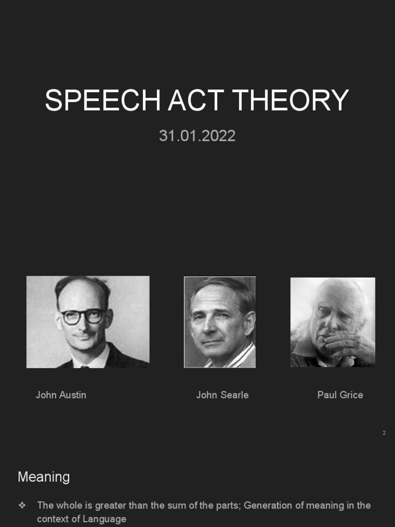 Speech Act Theory PDF Grammar Linguistics