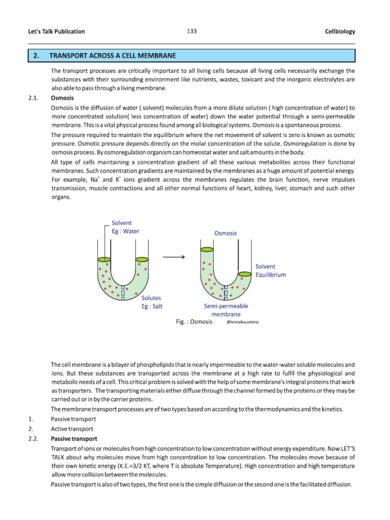 Letstalkacademycellbiology Membrane Transport | PDF