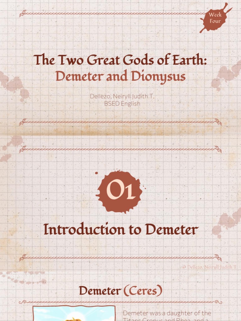 The Two Great Gods of Earth: Demeter and Dionysus | PDF | Persephone ...