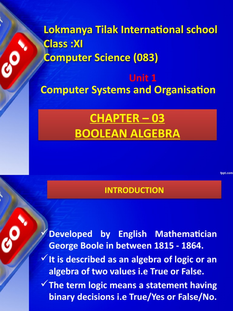 Chapter 3 Boolean Algebra | PDF | Teaching Mathematics | Boolean Algebra