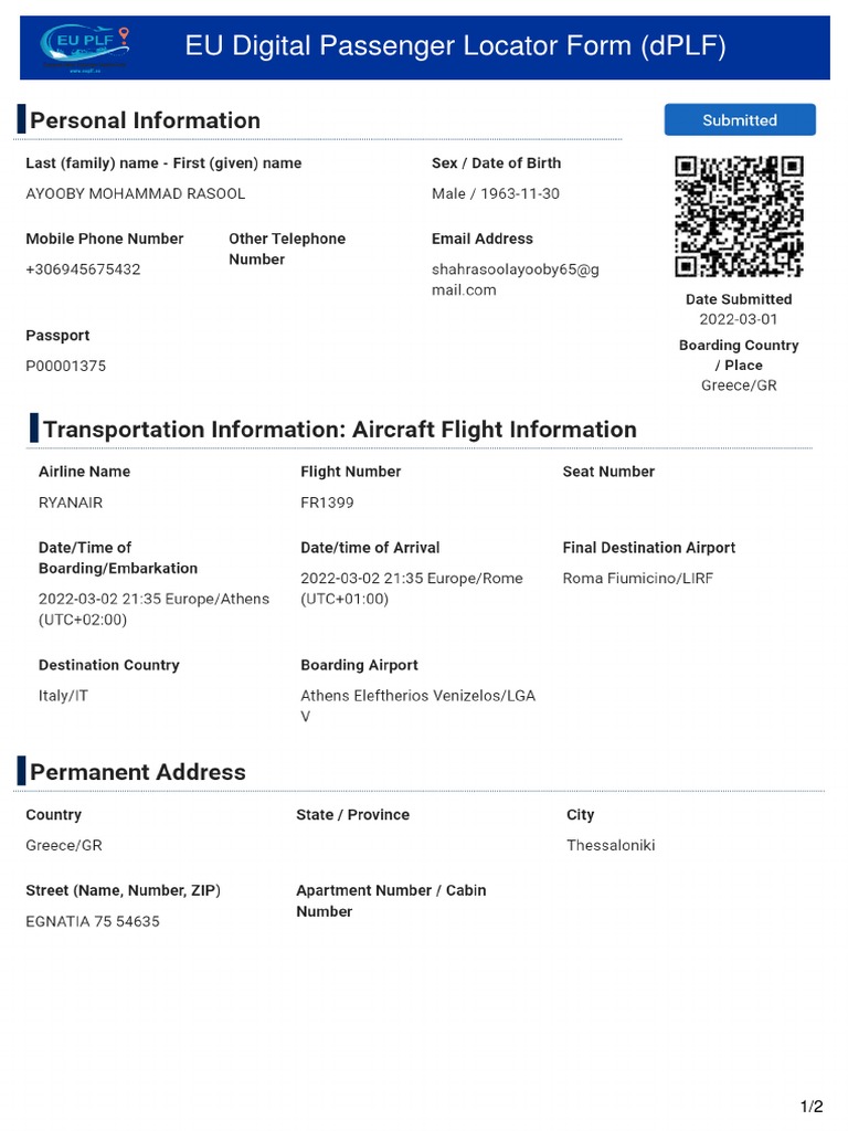 EU Digital Travel Form Guide | PDF