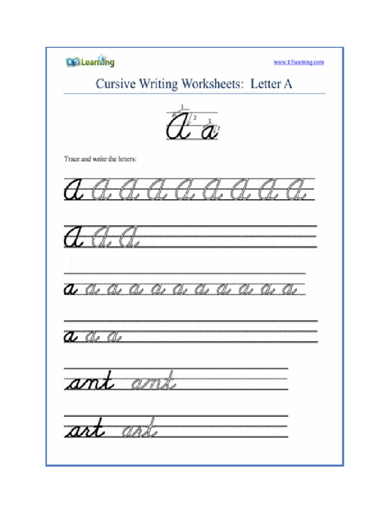 Cursive Worksheets | PDF