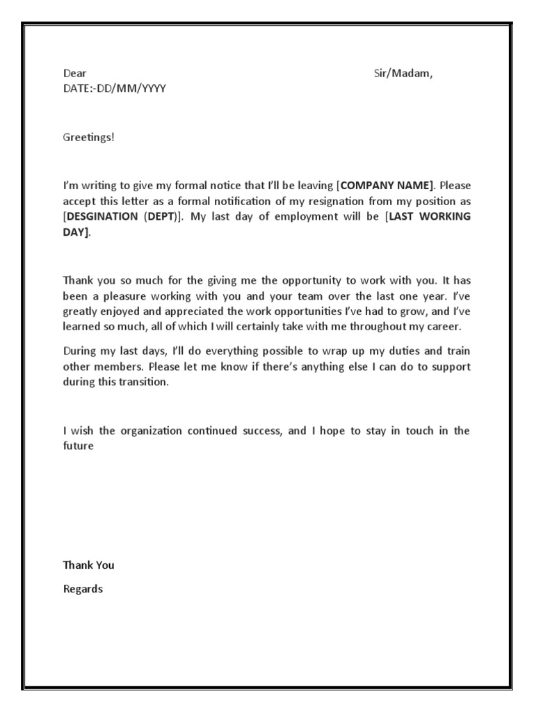 Resgination Letter | PDF