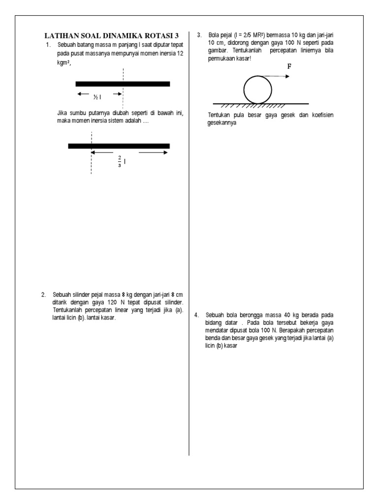 Latihan Soal Dinamika Rotasi 3 | PDF