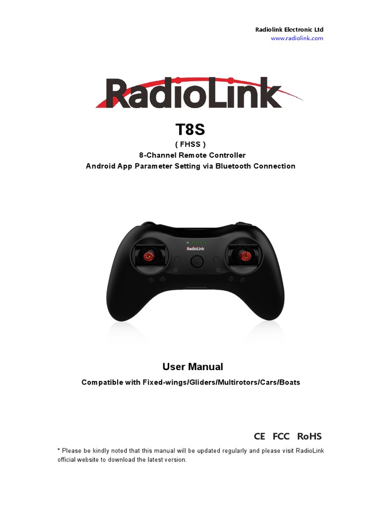 FHSS 8-Channel Remote Controller Android App Parameter Setting Via ...