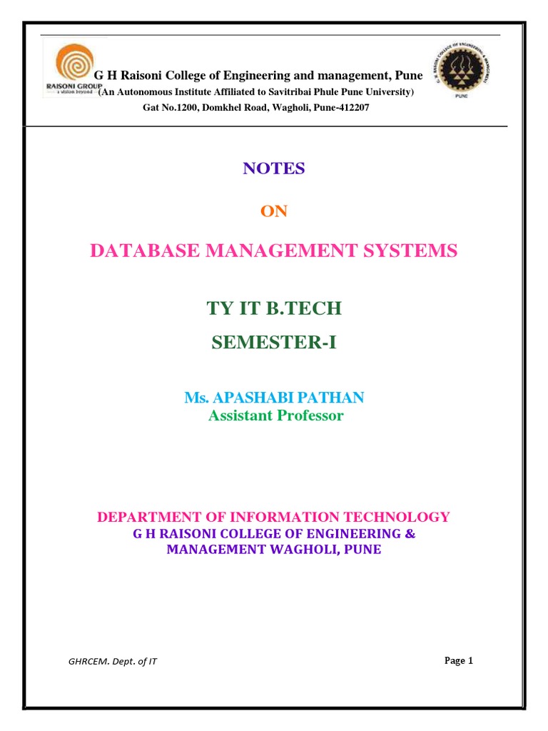 DBMS UNIT-I Notes (Added Key Concept) | PDF | Databases | Conceptual Model