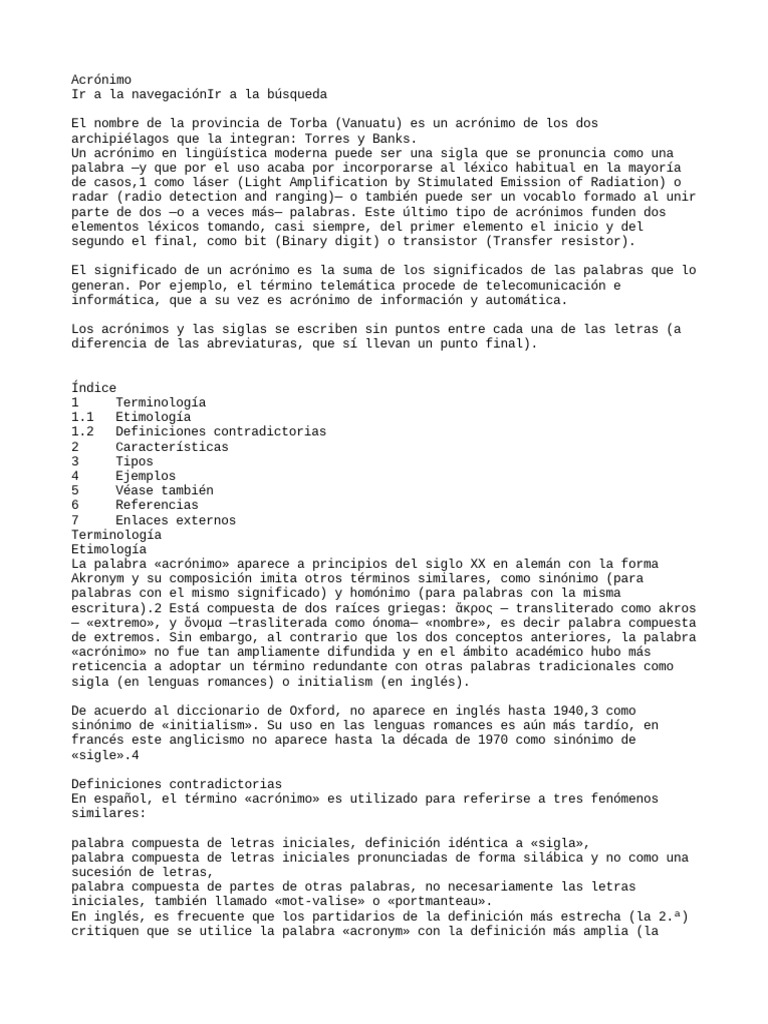 El origen y tipos de acrónimos: desde siglas hasta palabras formadas ...