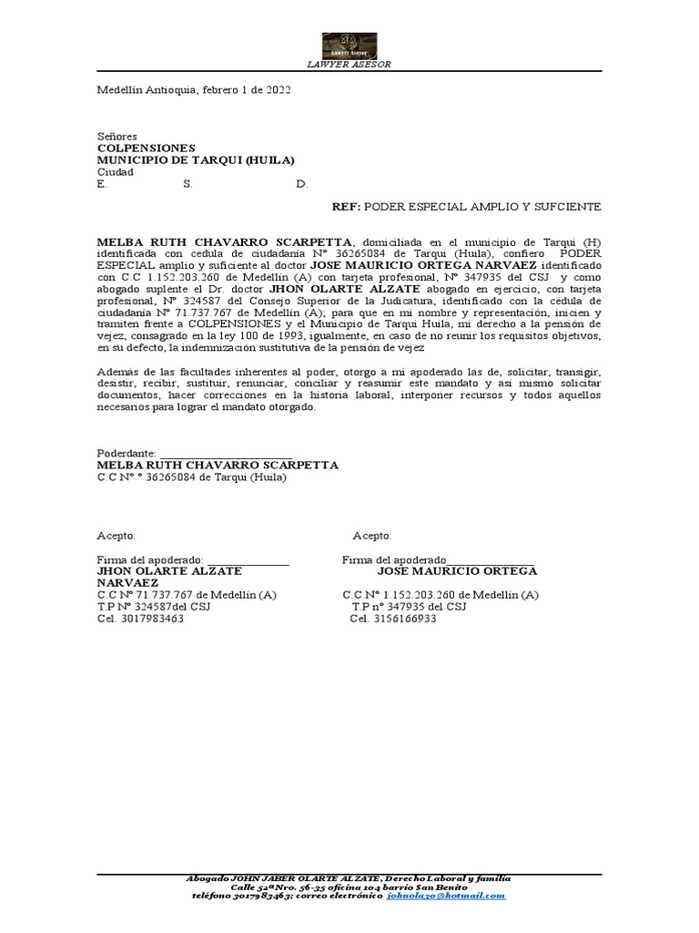 Poder Proceso de Pension | PDF