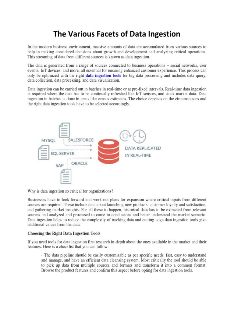 The Various Facets of Data Ingestion | PDF | Data | Internet Of Things