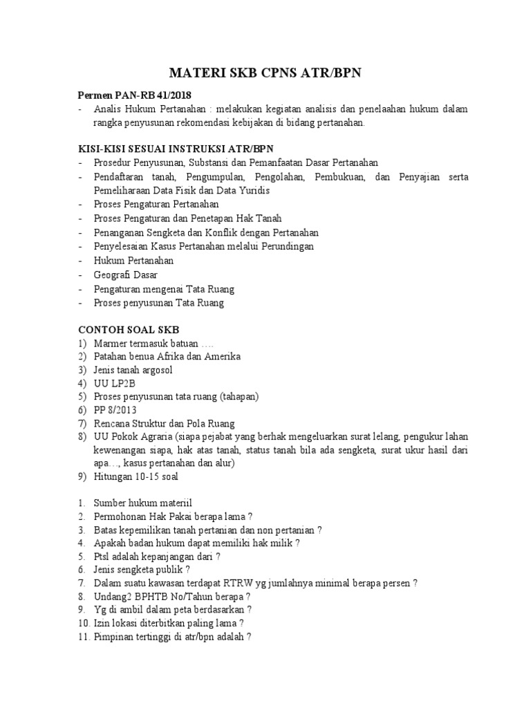Materi SKB CPNS Atr | PDF