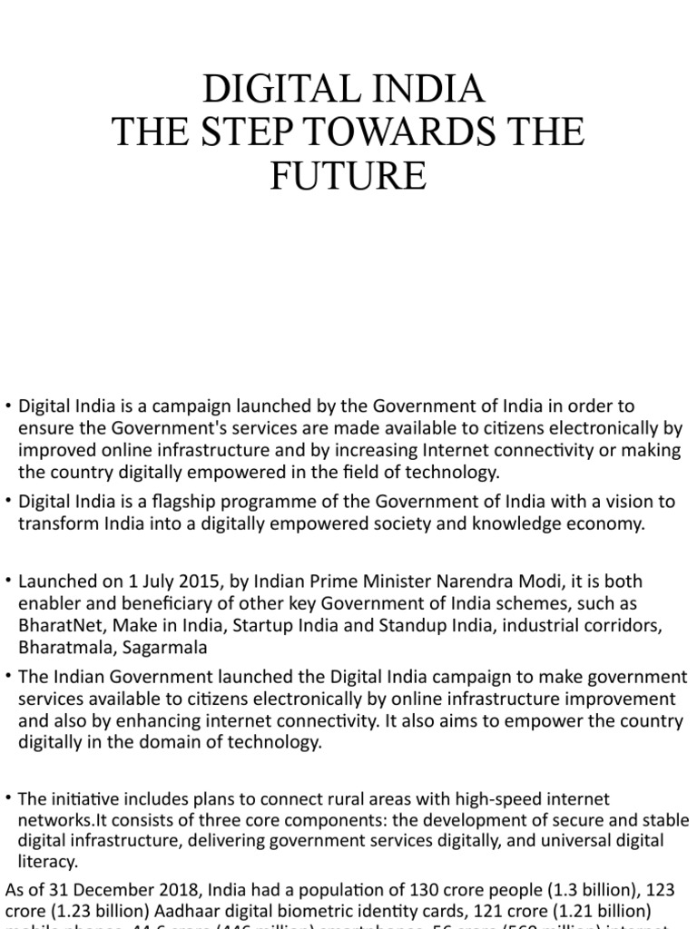 Digital India The Step Towards The Future | PDF | Computing