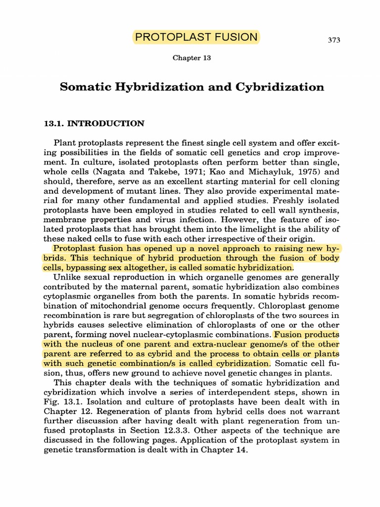 1099 - Somatic Hybridization and Cybridization | PDF | Cell Membrane ...