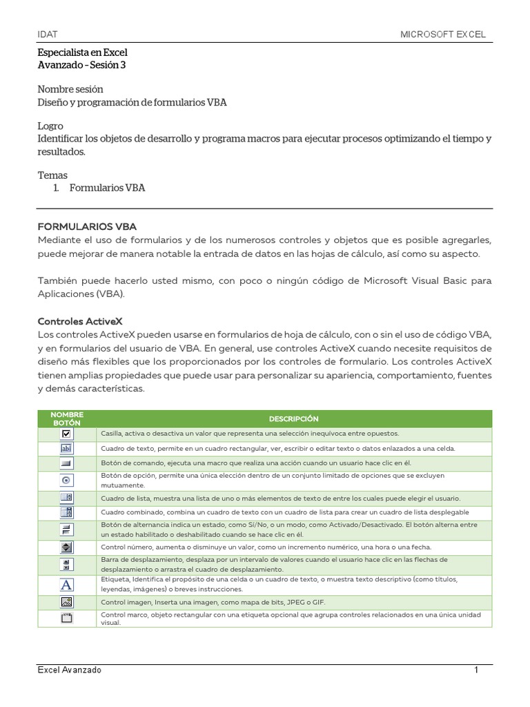 Guia Excel Avanzado - Sesion 03 | PDF | Microsoft Excel | Desarrollo de ...