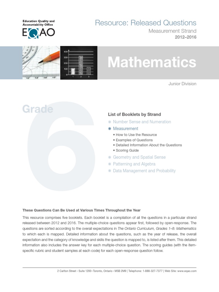 A Comprehensive Guide to Released Mathematics Questions from EQAO ...