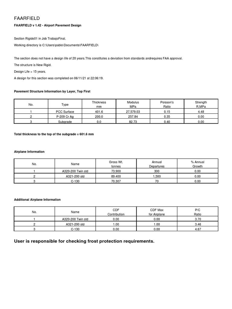 Faarfield: FAARFIELD V 1.42 - Airport Pavement Design | PDF | Materials | Building Engineering