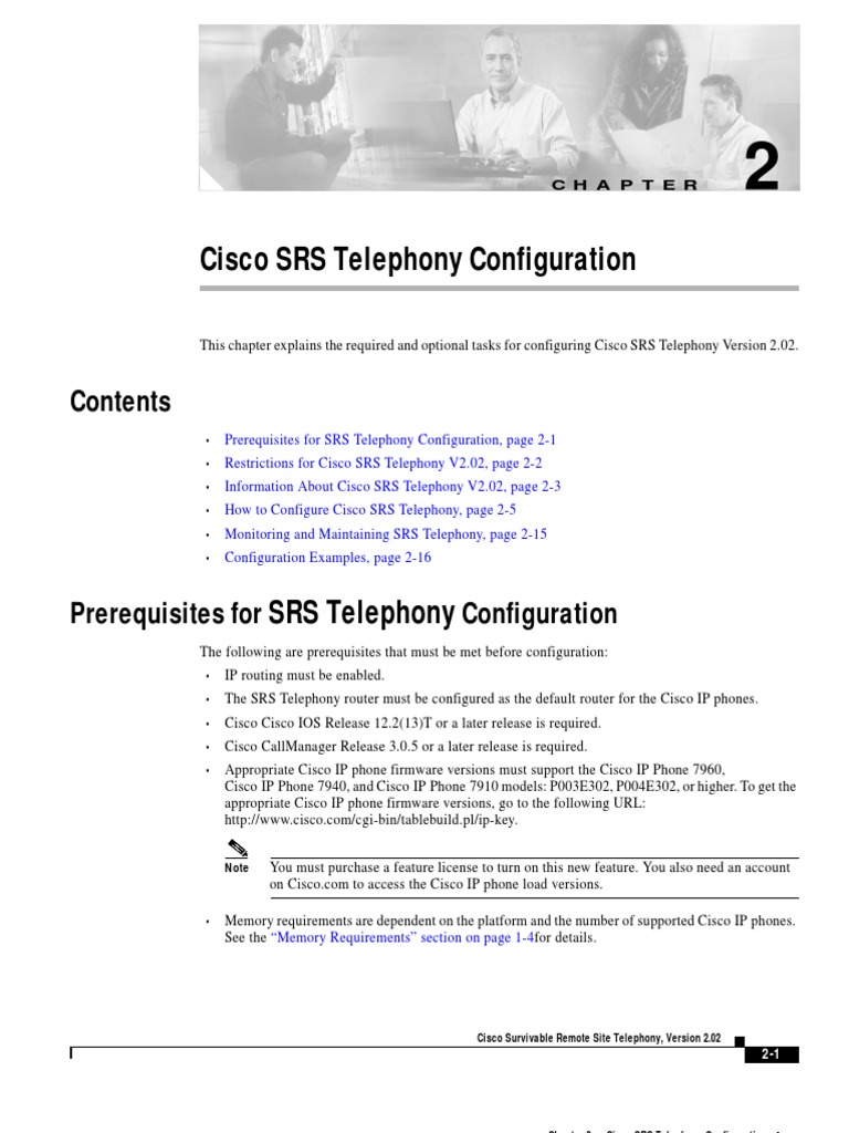 Cisco SRS Telephony Configuration | PDF | Router (Computing) | Voice ...