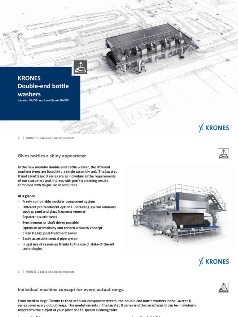 Krones Double-End Bottle Washers: Lavatec D4/D5 and Lavaclassic D4/D5 ...