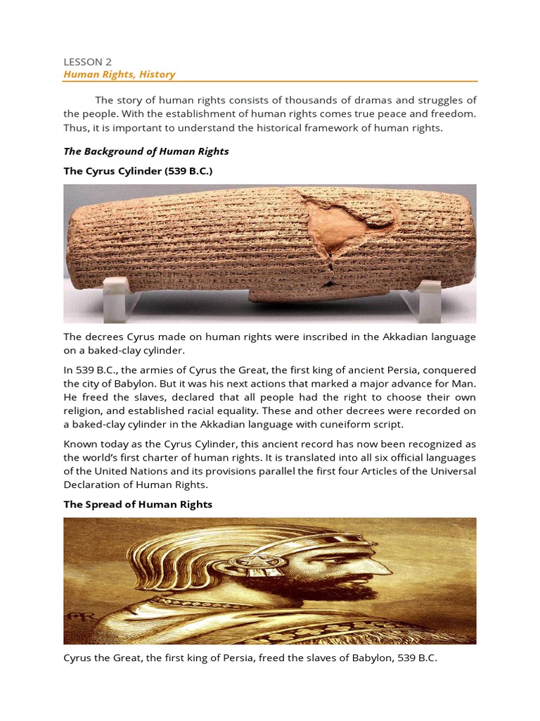 Lesson 2 - Human Rights, History | PDF | United States Bill Of Rights ...