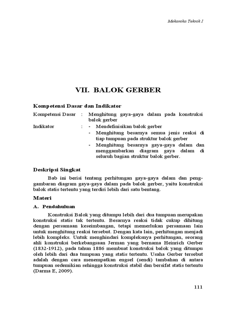 Bab - 7 - Balok Gerber | PDF
