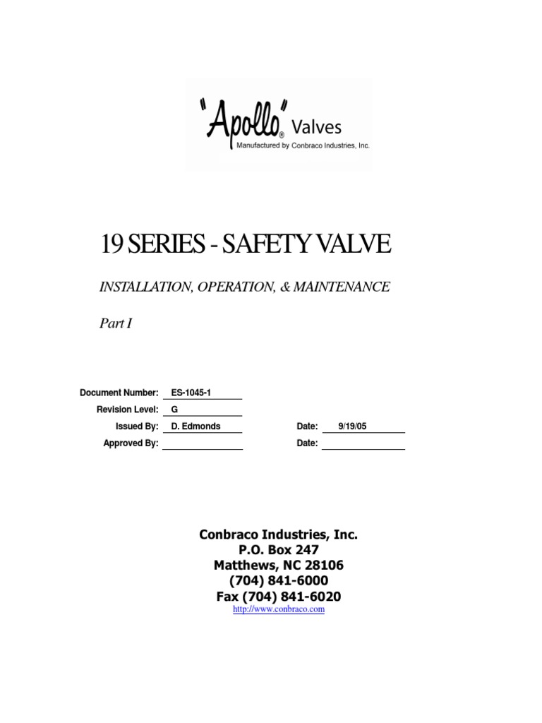 IOM 19 Series | PDF | Valve | Pipe (Fluid Conveyance)