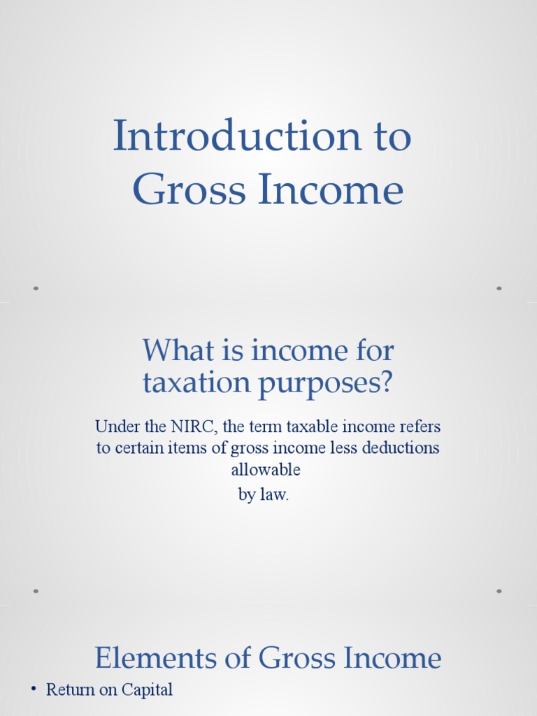 Understanding Gross Income Taxation | PDF | Gross Income | Lease