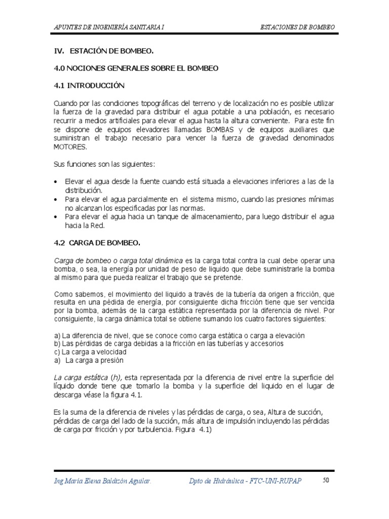 Capitulo 4. Iv Estaciones de Bombeo | PDF | Bomba | Gasolinera