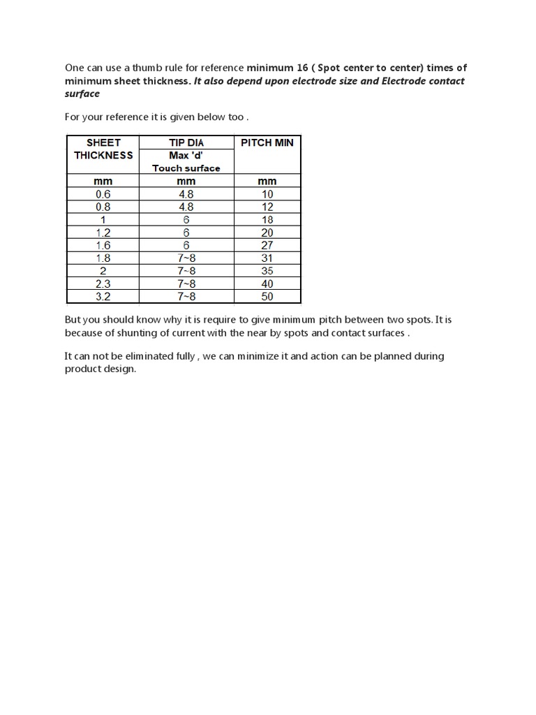 One Can Use A Thumb Rule For Reference | PDF | Welding | Construction